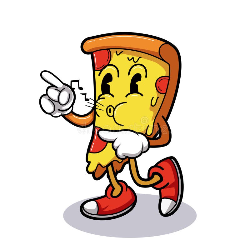 Pizza Old Cartoon Characters, Vintage Character Vector Stock Vector ...