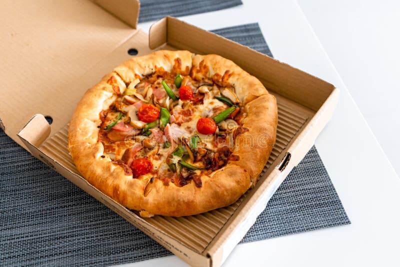 Pizza for One Person. Mini Pizza in a Box Stock Image - Image of ...