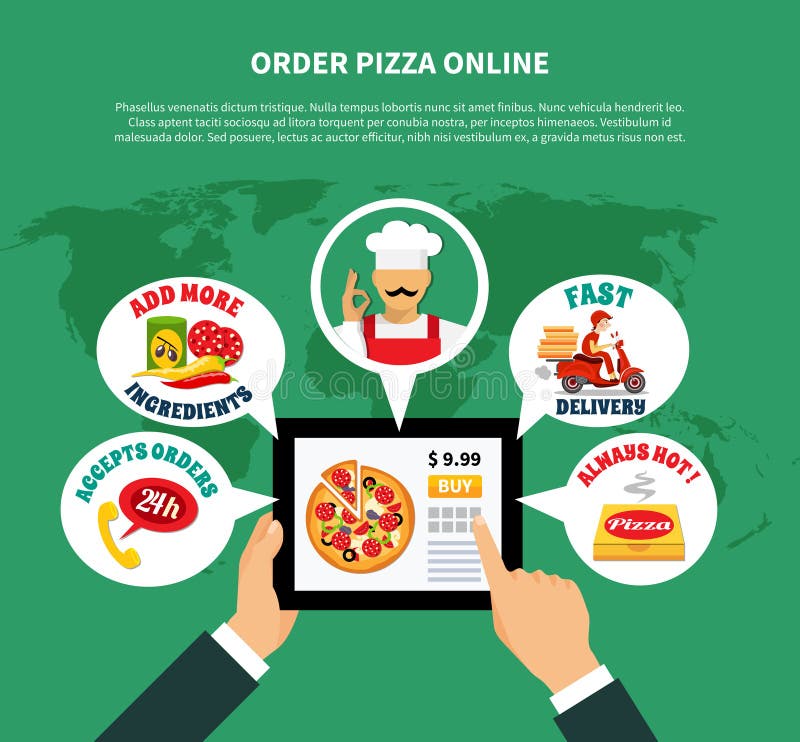 Pizza online app concept stock vector. Illustration of fastfood - 111483707