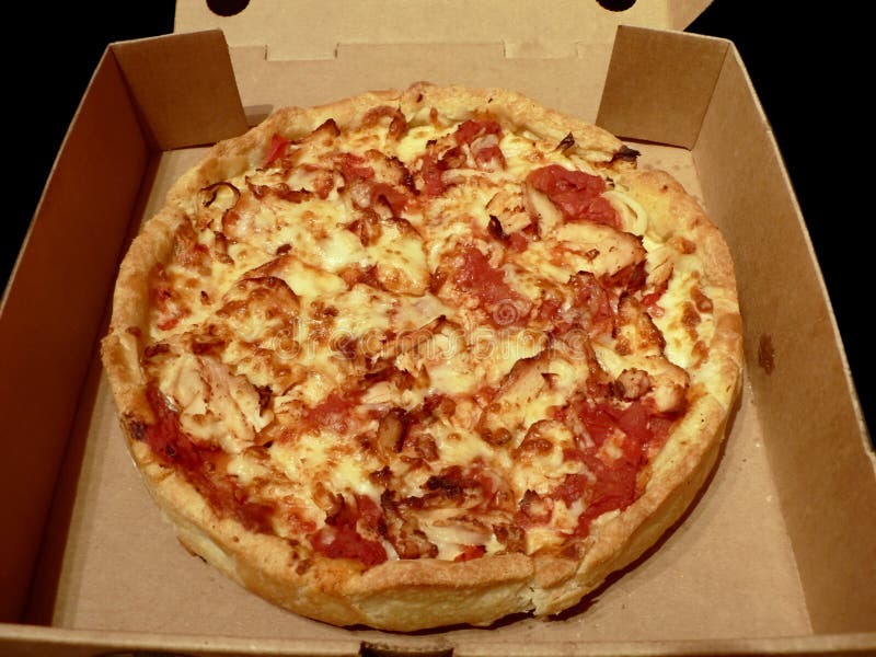 Meat Feast Pizza in a Take Away Box Stock Image - Image of dinner, meal ...