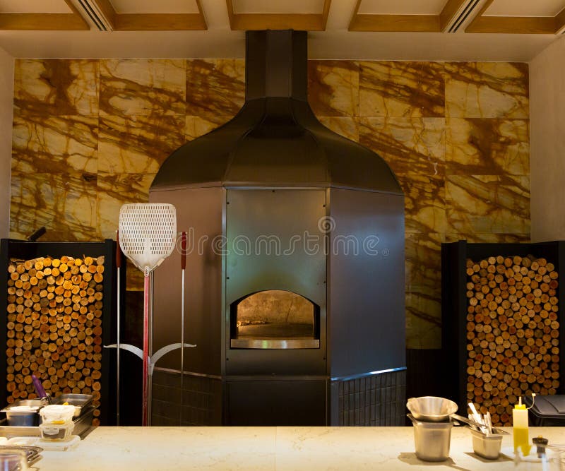 Pizza Ovens and Equipment in a Shop Stock Image - Image of bake, making ...