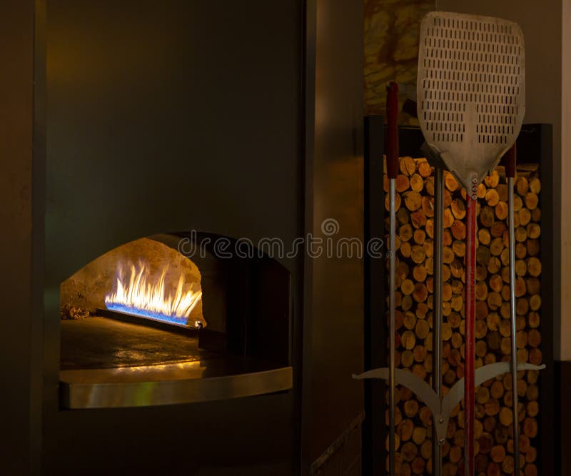 Pizza Ovens and Equipment in a Shop Stock Image - Image of wooden ...