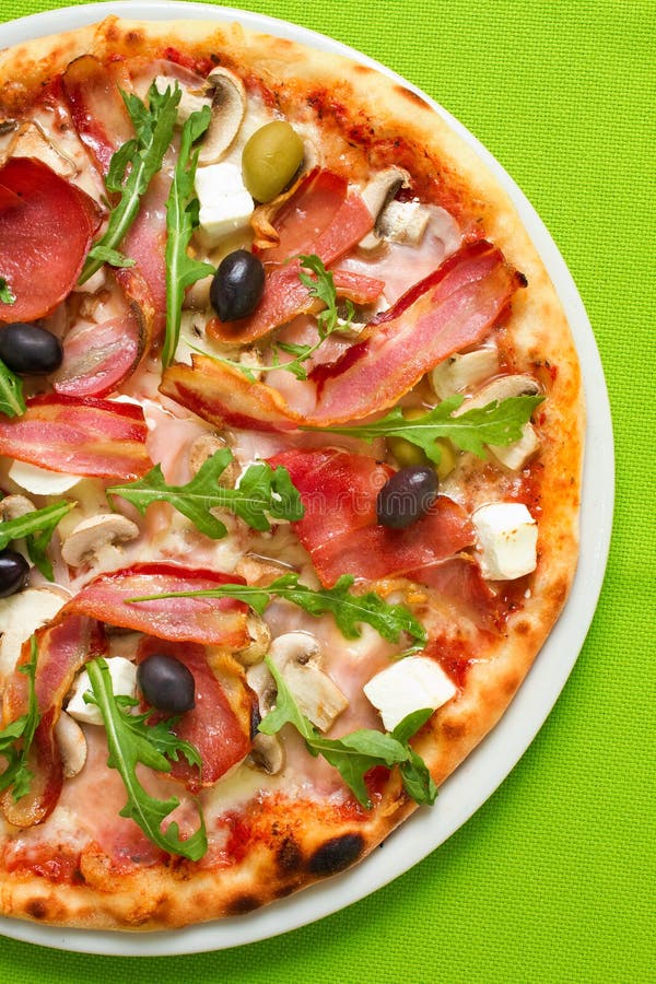 Pizza Part stock image. Image of italian, green, dinner - 33772893