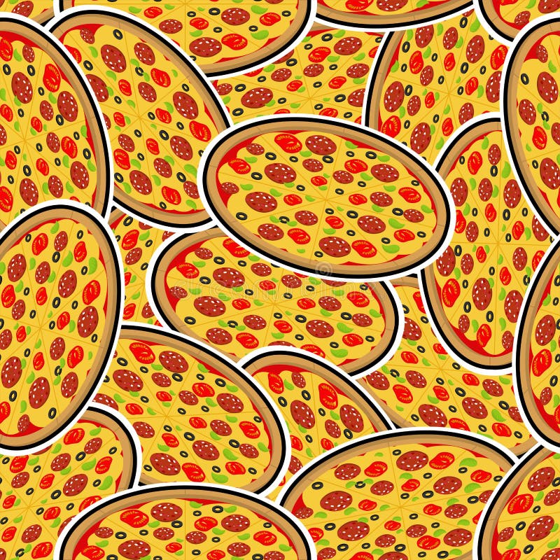 Pizza and Box Pattern Seamless. Fast Food Background Stock Vector ...