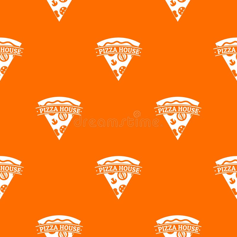 Pizza Pattern Vector Orange Stock Vector - Illustration of gray ...