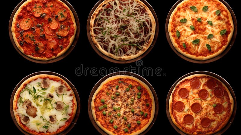 Pizza-patterns with Filling Inside, Photorealistic Scenes Stock ...