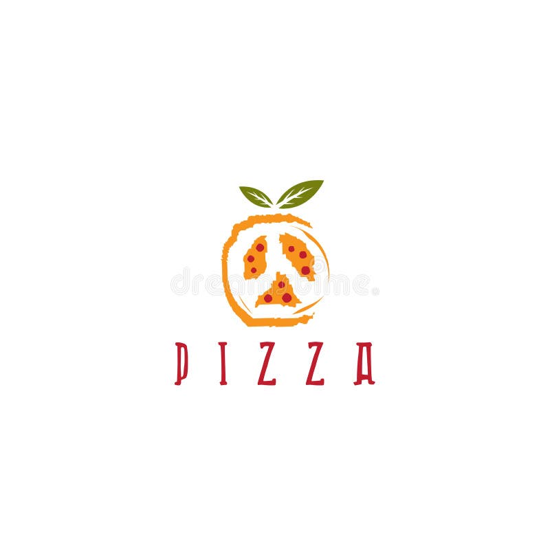 Peace Pizza Logo stock illustration. Illustration of pizzeria - 59995787