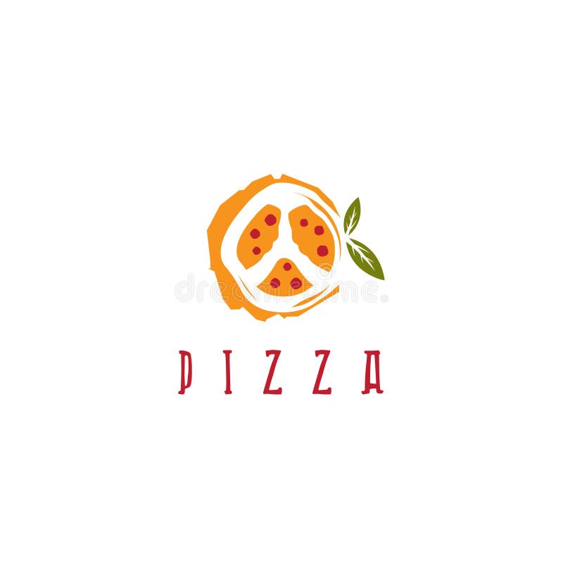 Peace Pizza Logo stock illustration. Illustration of pizzeria - 59995787