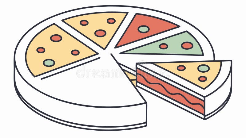 Pizza Pie Chart with Slices, Culinary Statistics, Vector Design ...