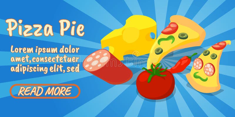 Pizza Pie Concept Banner, Comics Isometric Style Stock Vector ...