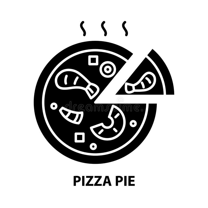Pizza Pie Icon, Black Vector Sign with Editable Strokes, Concept ...