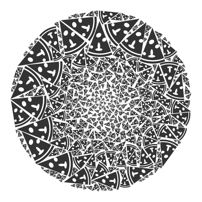 Pizza Piece Icon Spheric Bubble Mosaic Stock Vector - Illustration of ...