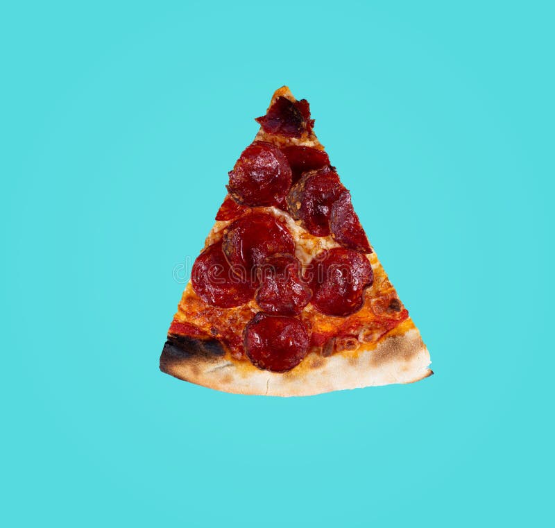 Pizza Piece. Pizza with Pepperoni Salami. Top View Stock Image - Image ...
