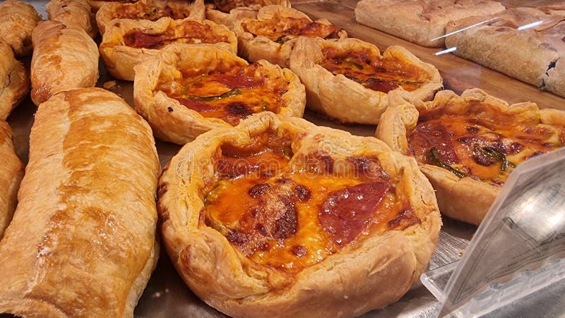 Pizza or Pitsa One Round Fresh Stock Photo - Image of baked, greece ...