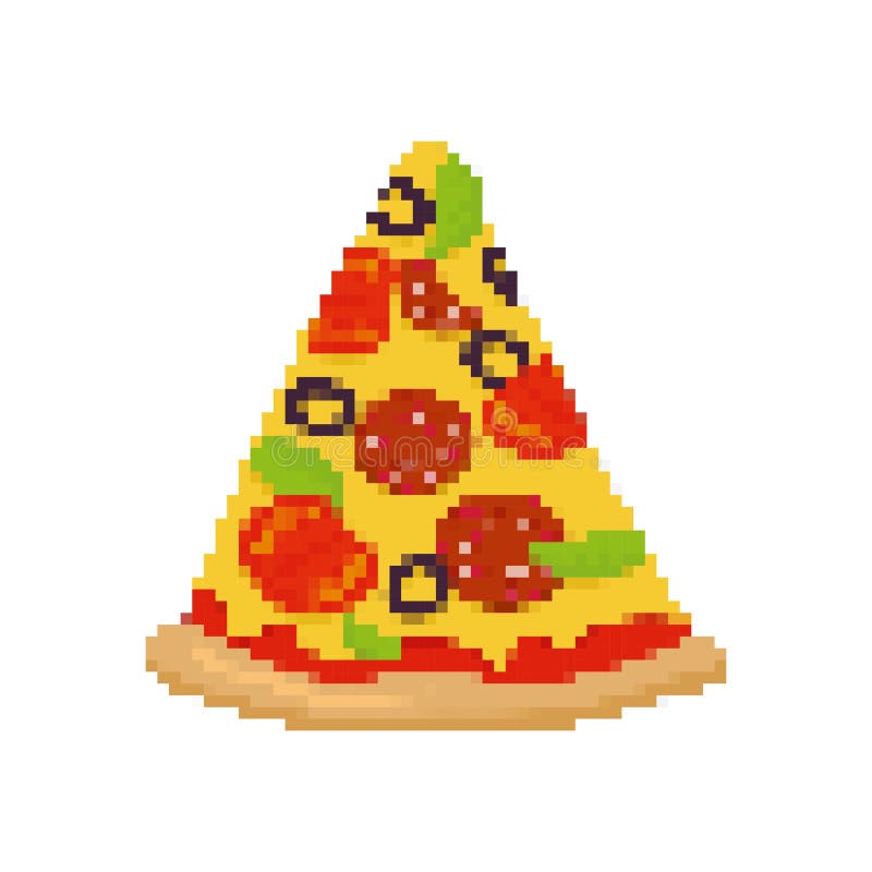 Pizza Pixel Art. Piece of Pizza is Pixelated Stock Vector ...
