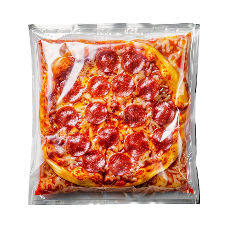Pizza in a Plastic Bag on Transparent Background - Ai Generated Stock ...