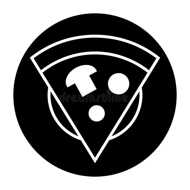 Pizza on Plate Solid Icon. Slise of Pizza Vector Illustration Isolated ...