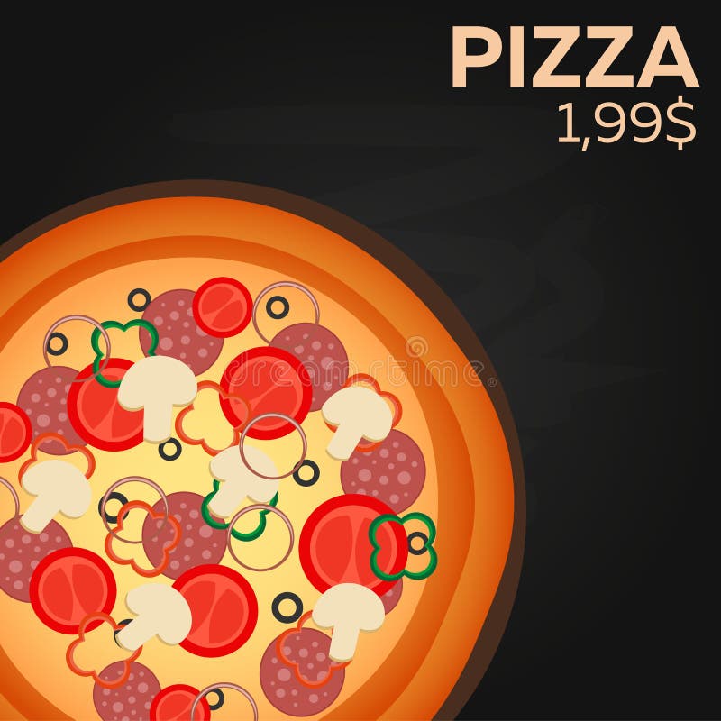 Pizza Price. Fast Food Restauran Menu. Vector Illustration. Stock ...