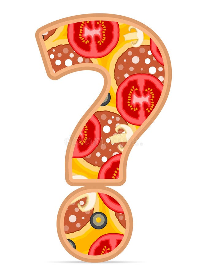 Pizza question symbol stock vector. Illustration of snack - 60632289