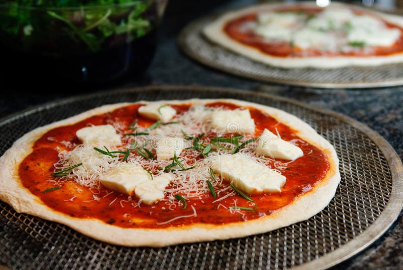 Pizza ready for the oven stock photo. Image of homemade - 18354622