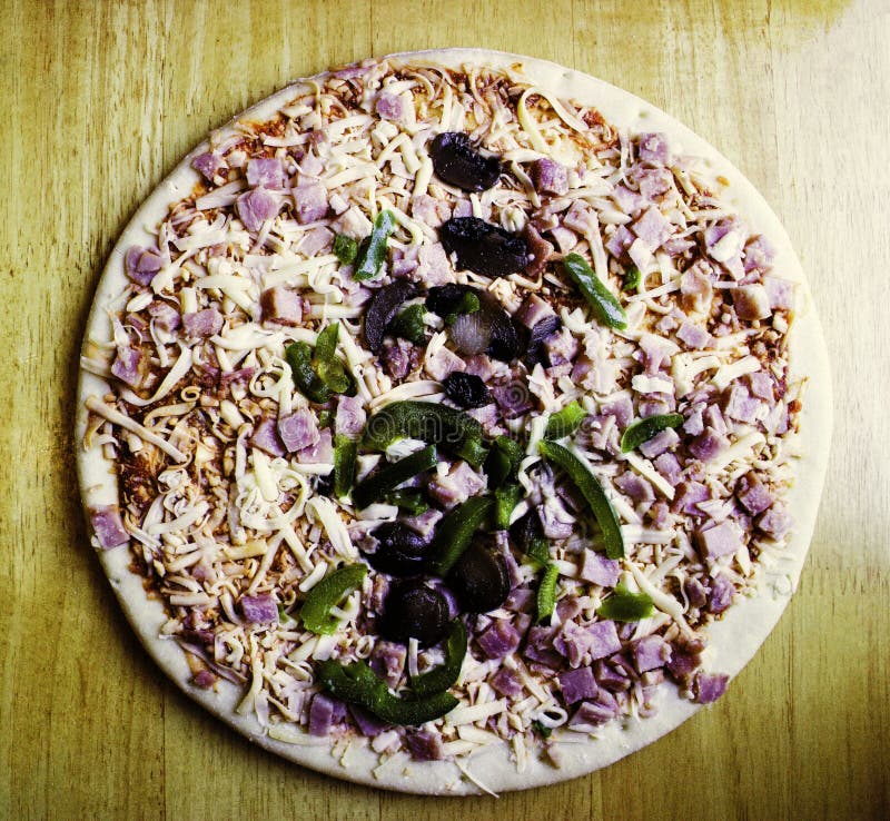 Pizza ready for the Oven stock image. Image of pepperoni - 254099857