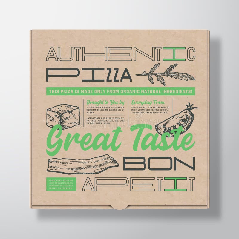 Pizza Realistic Cardboard Box Container. Abstract Vector Packaging ...