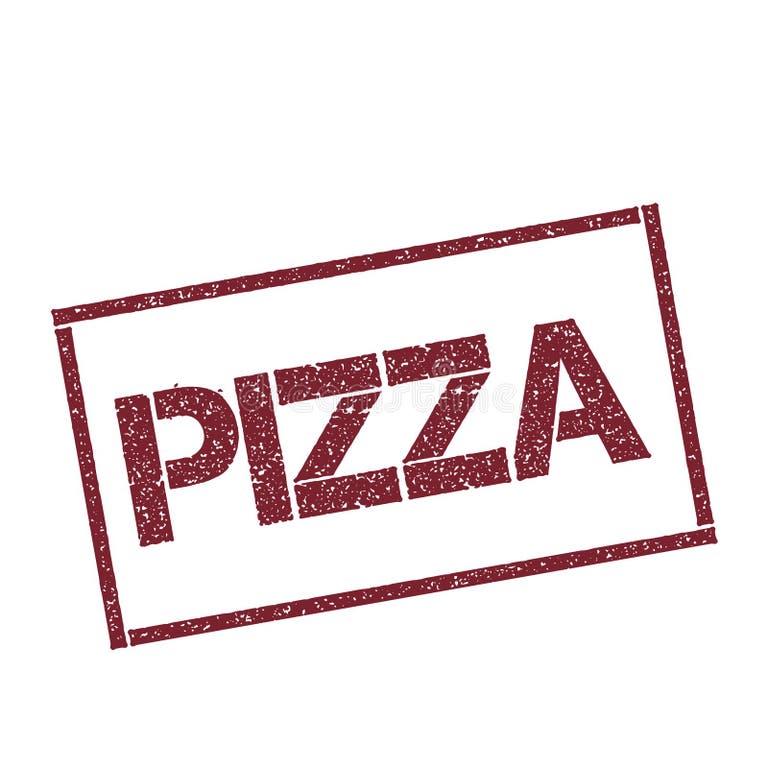 Pizza rectangular stamp. stock vector. Illustration of design - 97813253