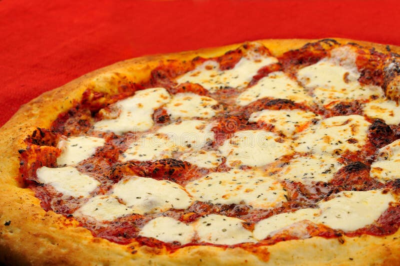 Pizza on the Red Background Stock Image - Image of appetizing, tomato ...