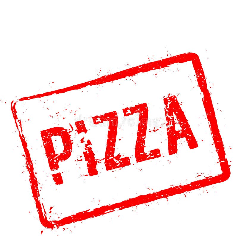 Pizza Red Rubber Stamp Isolated on White. Stock Vector - Illustration ...