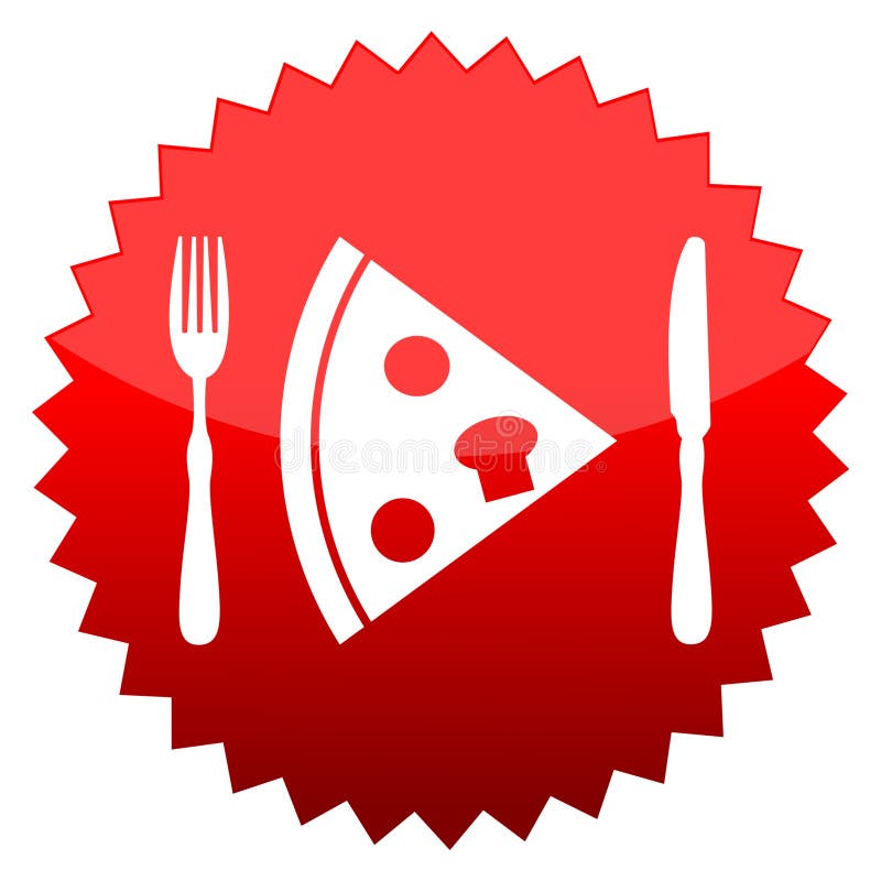 Pizza, Red sun sign stock illustration. Illustration of bake - 94340164