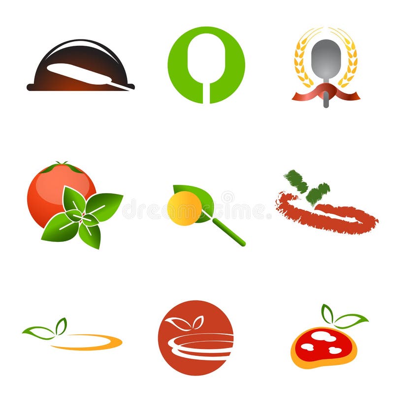 Pizza restaurant logo set stock vector. Illustration of corn - 10663395