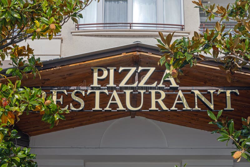 Pizza Restaurant Sign stock image. Image of front, food - 305560319