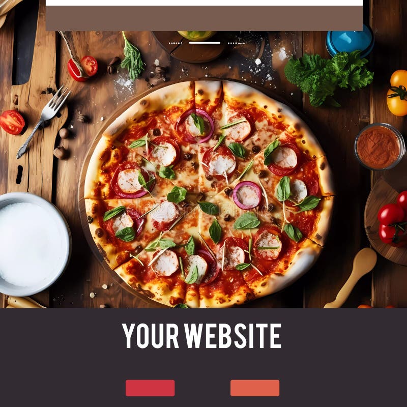Pizza Restaurant Website Page Design. Generative Ai Design Stock ...