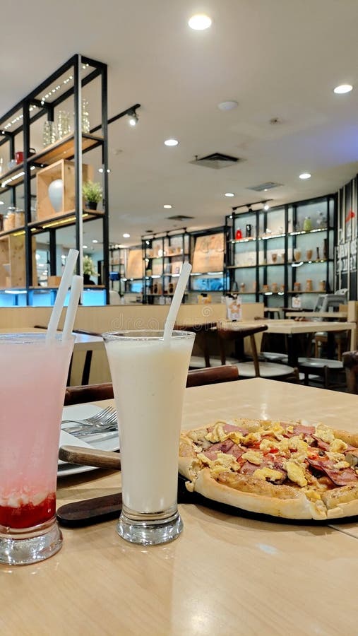 Pizza stock image. Image of table, building, pizza, lunch - 268644445