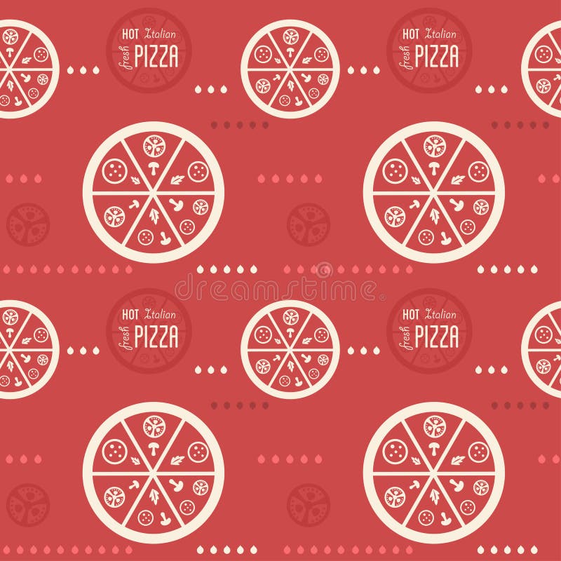 Pizza Seamless Background Pattern Stock Vector - Illustration of ...