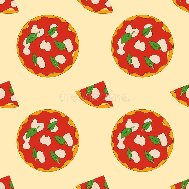 Pizza pattern stock vector. Illustration of feed, pattern - 274552317