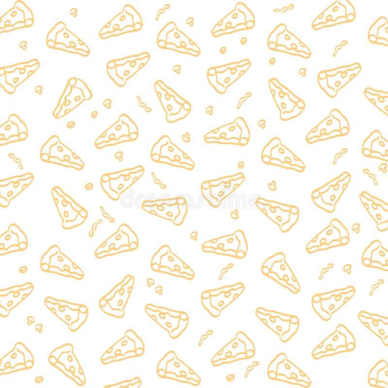 Pizza Seamless Pattern Drawing Design Background Illustration Vector ...