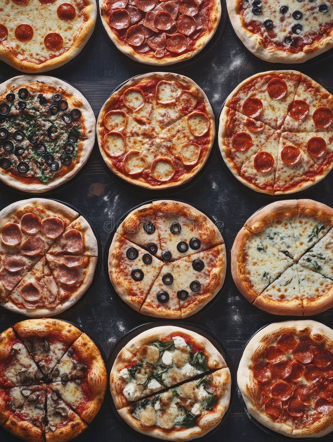 Pizza Selection stock image. Image of cheese, cuisine - 378043281