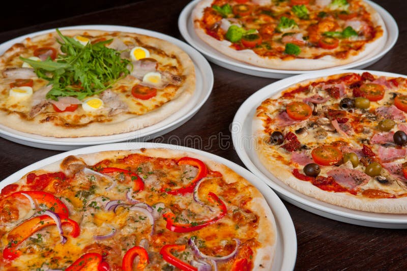 Pizza set stock image. Image of mozzarella, menu, delicious - 31256431
