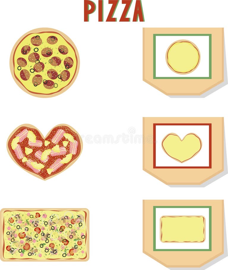 Pizza Rectangular Shape Stock Illustrations – 46 Pizza Rectangular ...