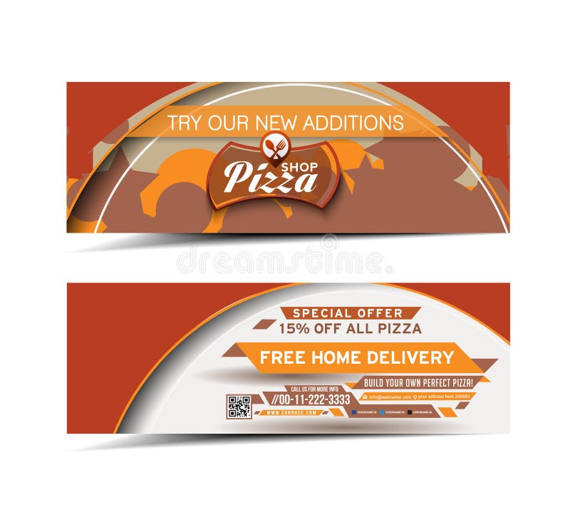 Pizza Shop Banner stock vector. Illustration of futuristic - 41149542