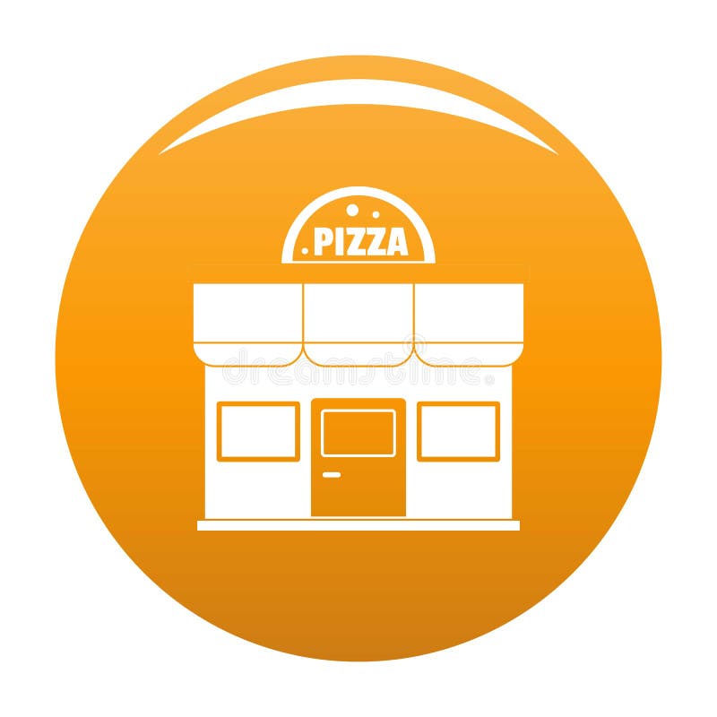 Pizza shop icon orange stock illustration. Illustration of downtown ...