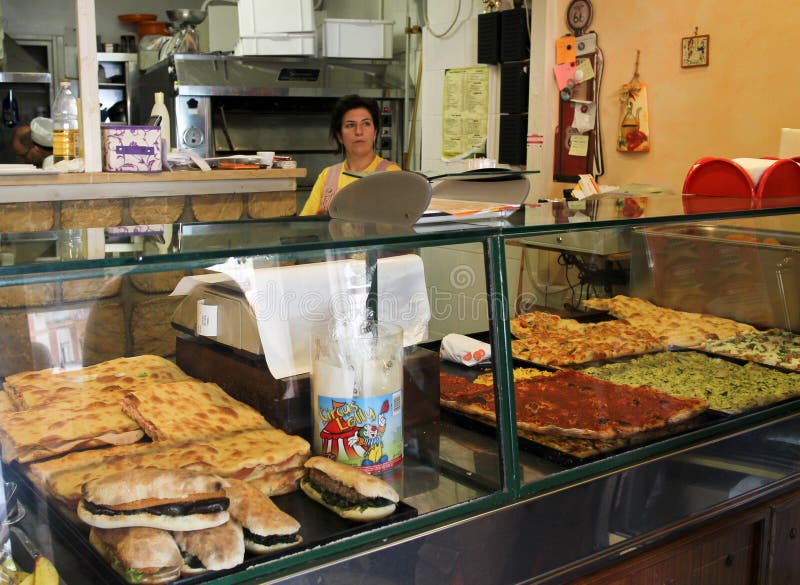 Pizza shop in Rome editorial image. Image of dinner, baked - 35043095