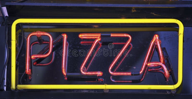 Pizza sign stock image. Image of pizza, lighting, fast - 34730203
