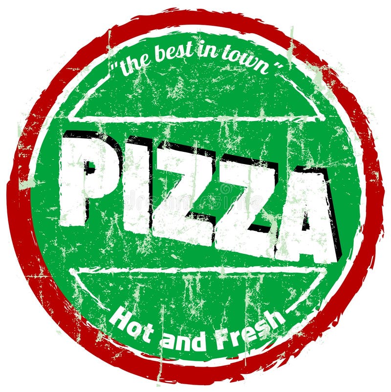 Pizza Delivery Stamps stock vector. Illustration of worn - 19951854