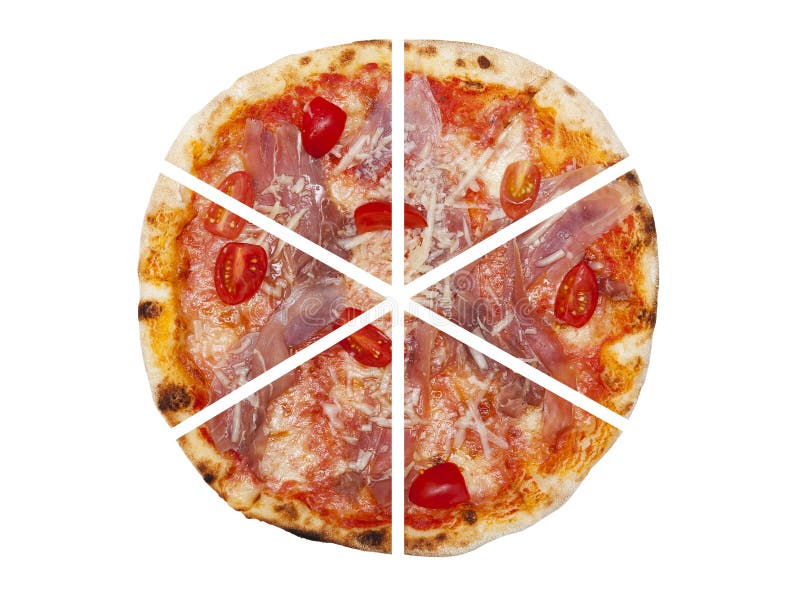 Six Pieces of Pizza Isolated Stock Photo - Image of ingredients, data ...