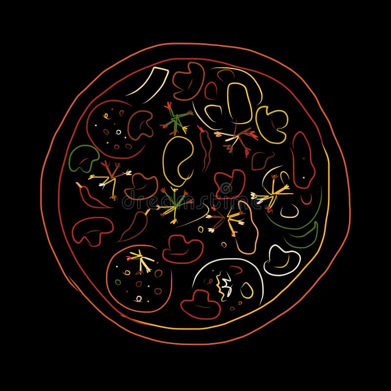 Pizza, Sketch for Your Design Stock Vector - Illustration of cook, icon ... Pizza, Sketch for Your Design Stock Vector - Illustration of cook, icon ...