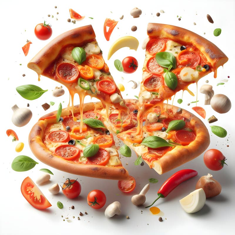 Pizza Slice Delicious on Light Background Stock Illustration ...