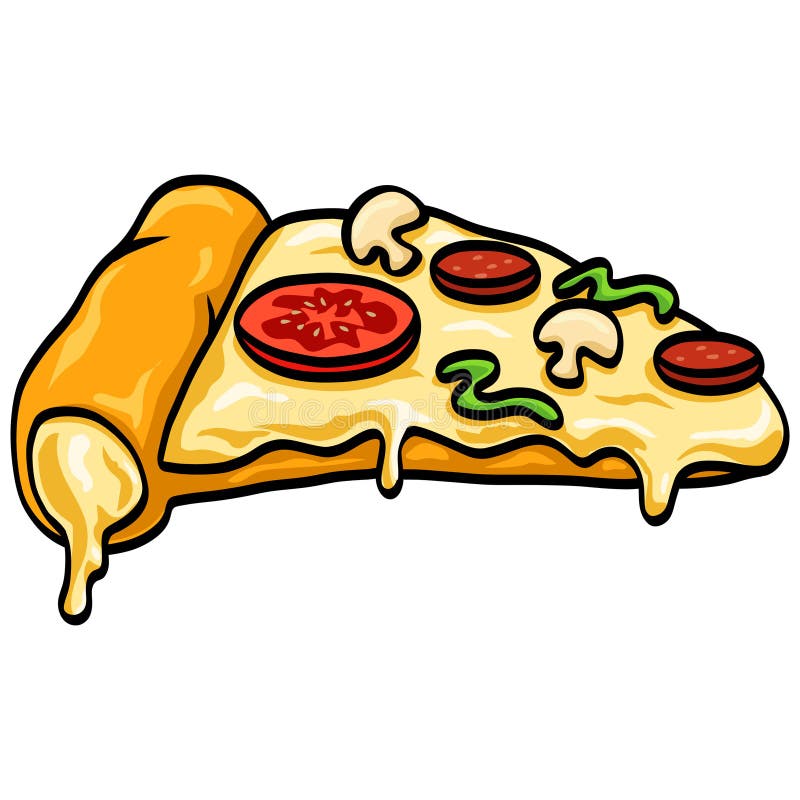 Pizza Slice Drawing Premium Vector | A Drawing Of A Pizza With A Slice