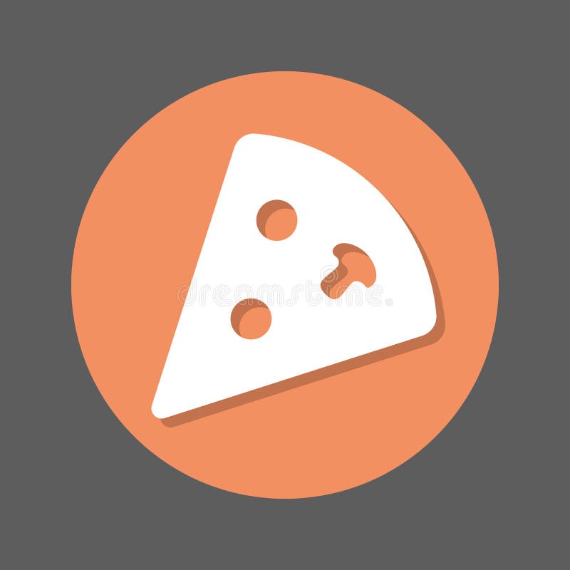 Pizza Slice Flat Icon. Round Colourful Button, Circular Vector Sign ...